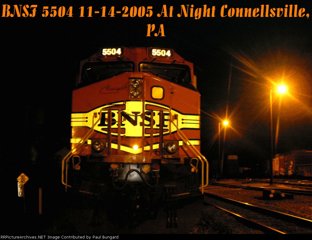BNSF 5504 11-14-2005 Night Shot